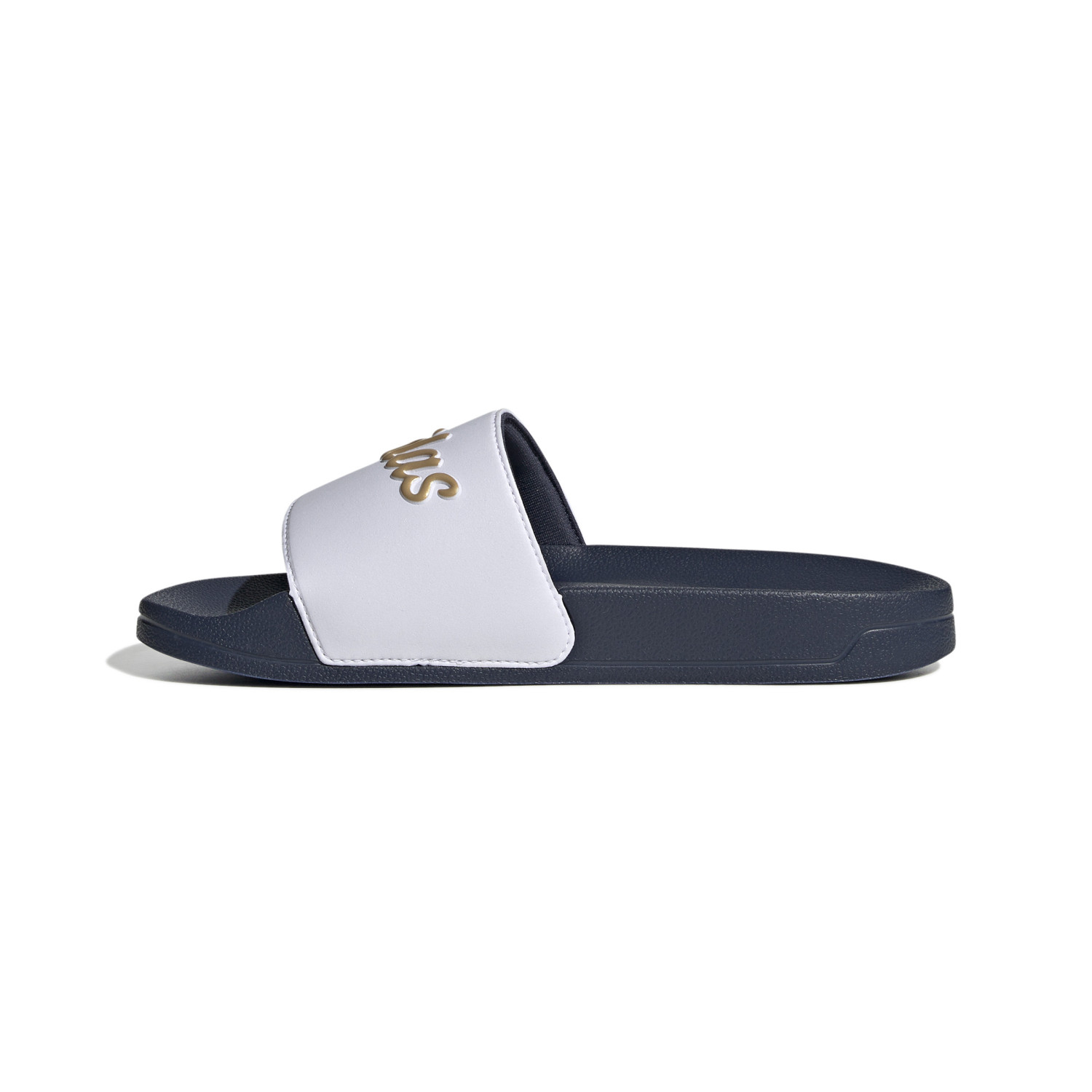 White and Navy Blue Adilette Flip-Flops - Olympique Lyonnais
