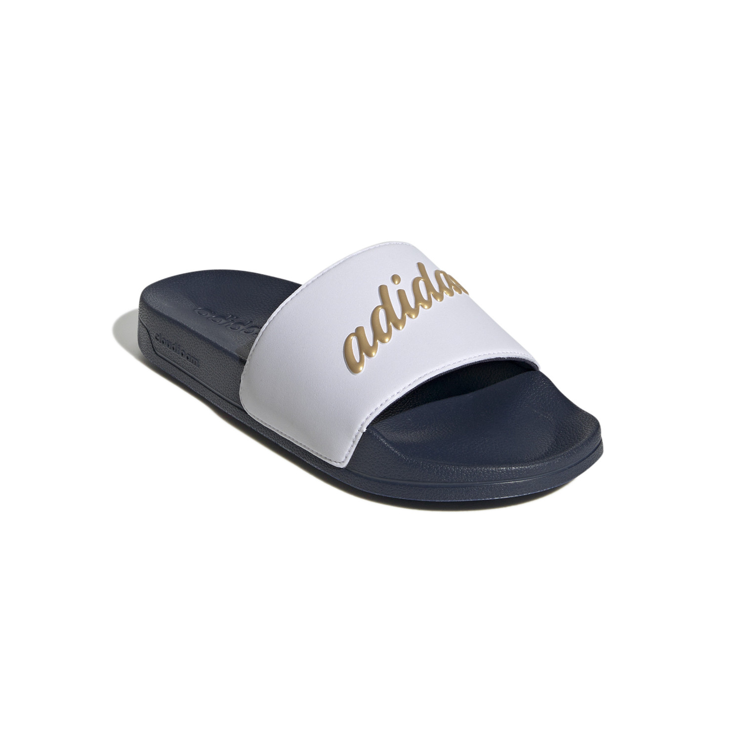 White and Navy Blue Adilette Flip-Flops - Olympique Lyonnais