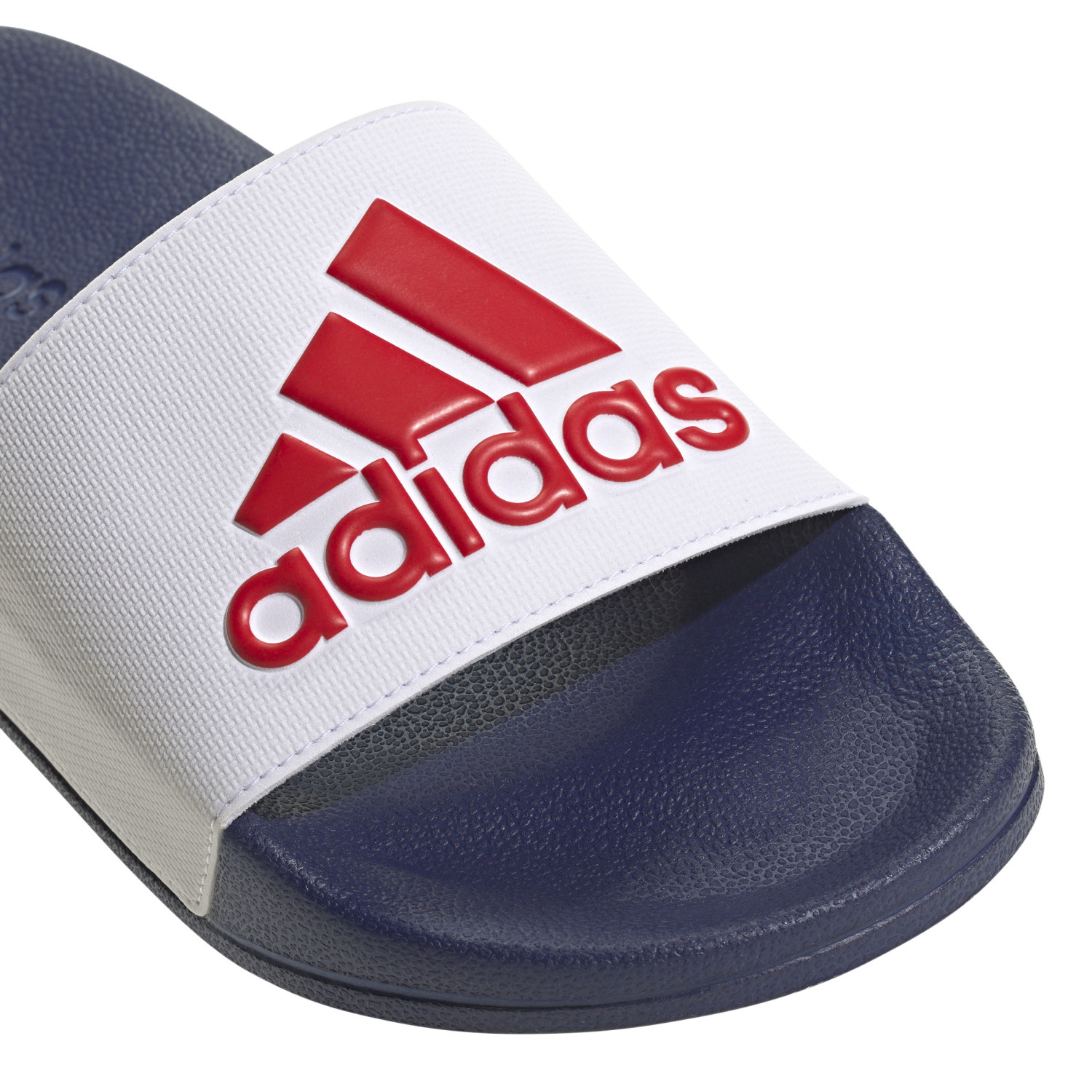 White and Red Adilette Flip-Flops - Olympique Lyonnais