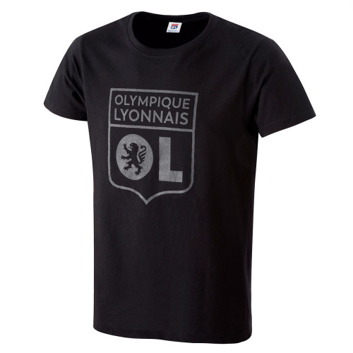T-Shirt Basic Ton sur Ton Noir Mixte - Olympique Lyonnais