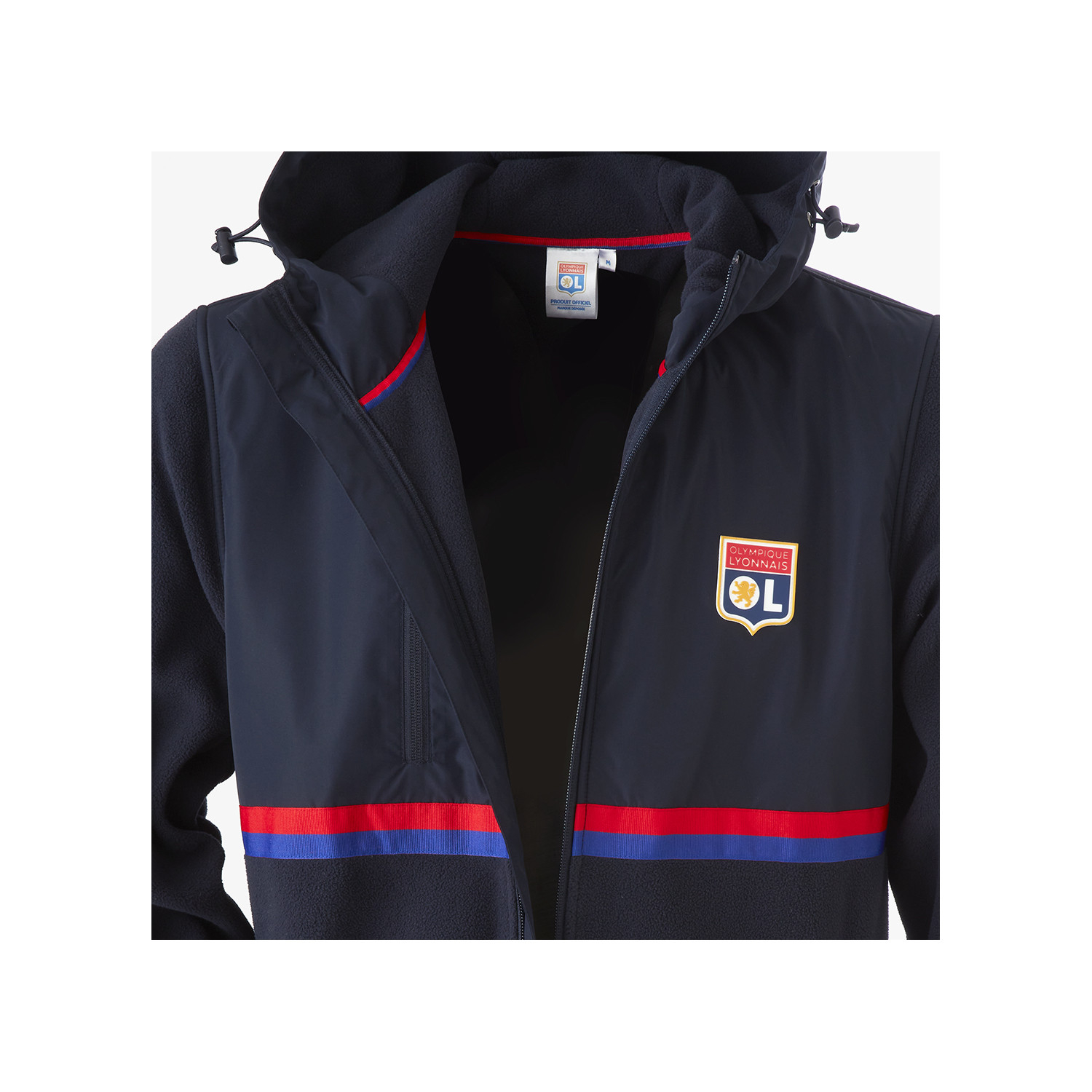 Unisex Navy Blue Softshell Bi-Material Jacket - Olympique Lyonnais