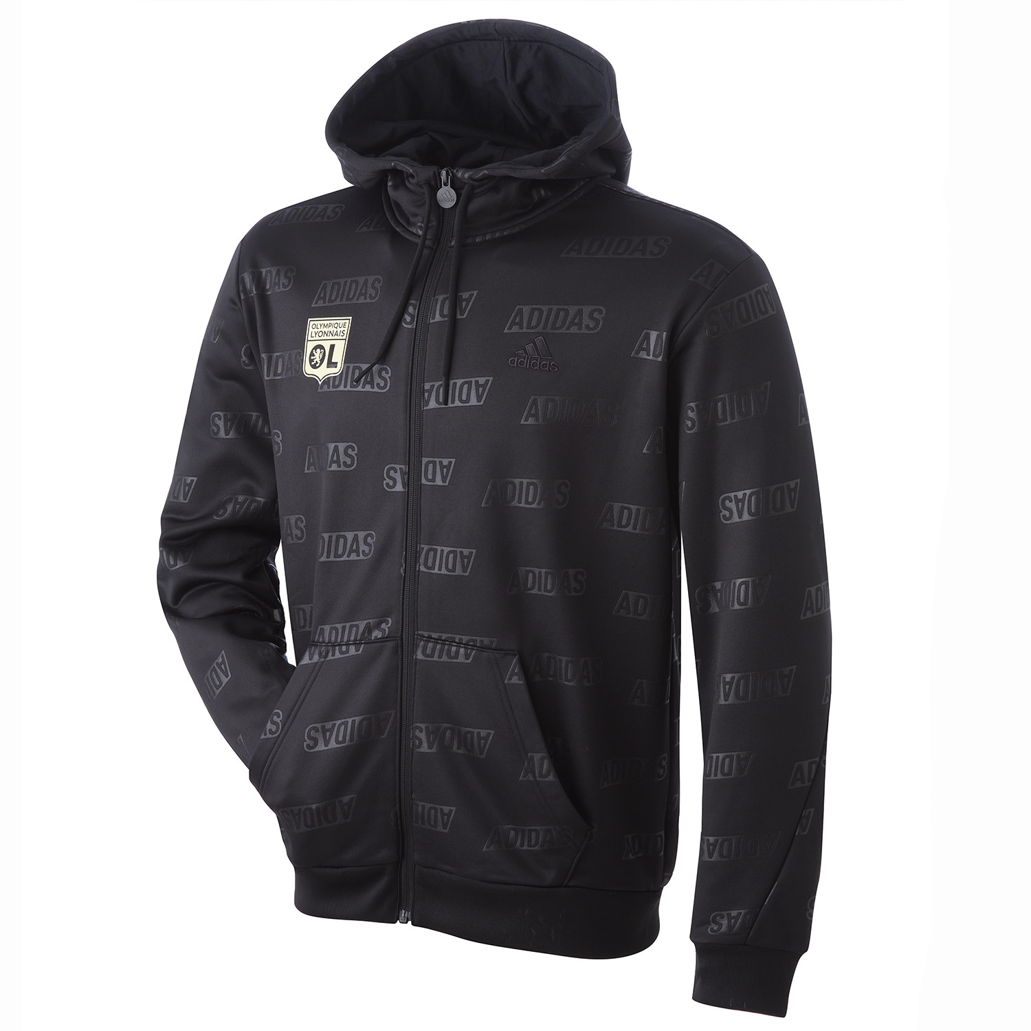 Men's Black BLV Hooded Jacket - Olympique Lyonnais