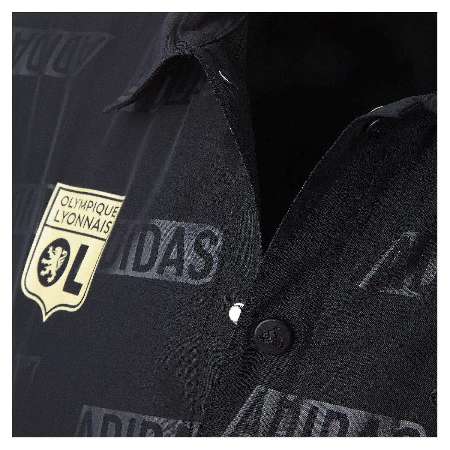 Men's Black BLV Collared Jacket - Olympique Lyonnais