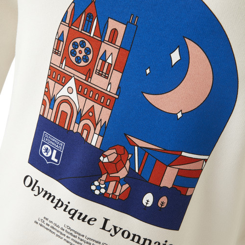 Sweat à capuche Beige -Colors of Lyon- Mixte - Olympique Lyonnais