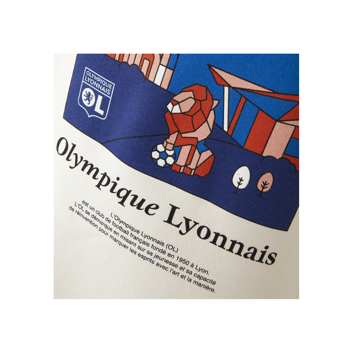 Sweat à capuche Beige -Colors of Lyon- Mixte - Olympique Lyonnais