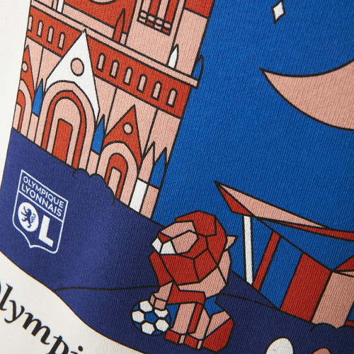 Sweat à capuche Beige -Colors of Lyon- Mixte - Olympique Lyonnais