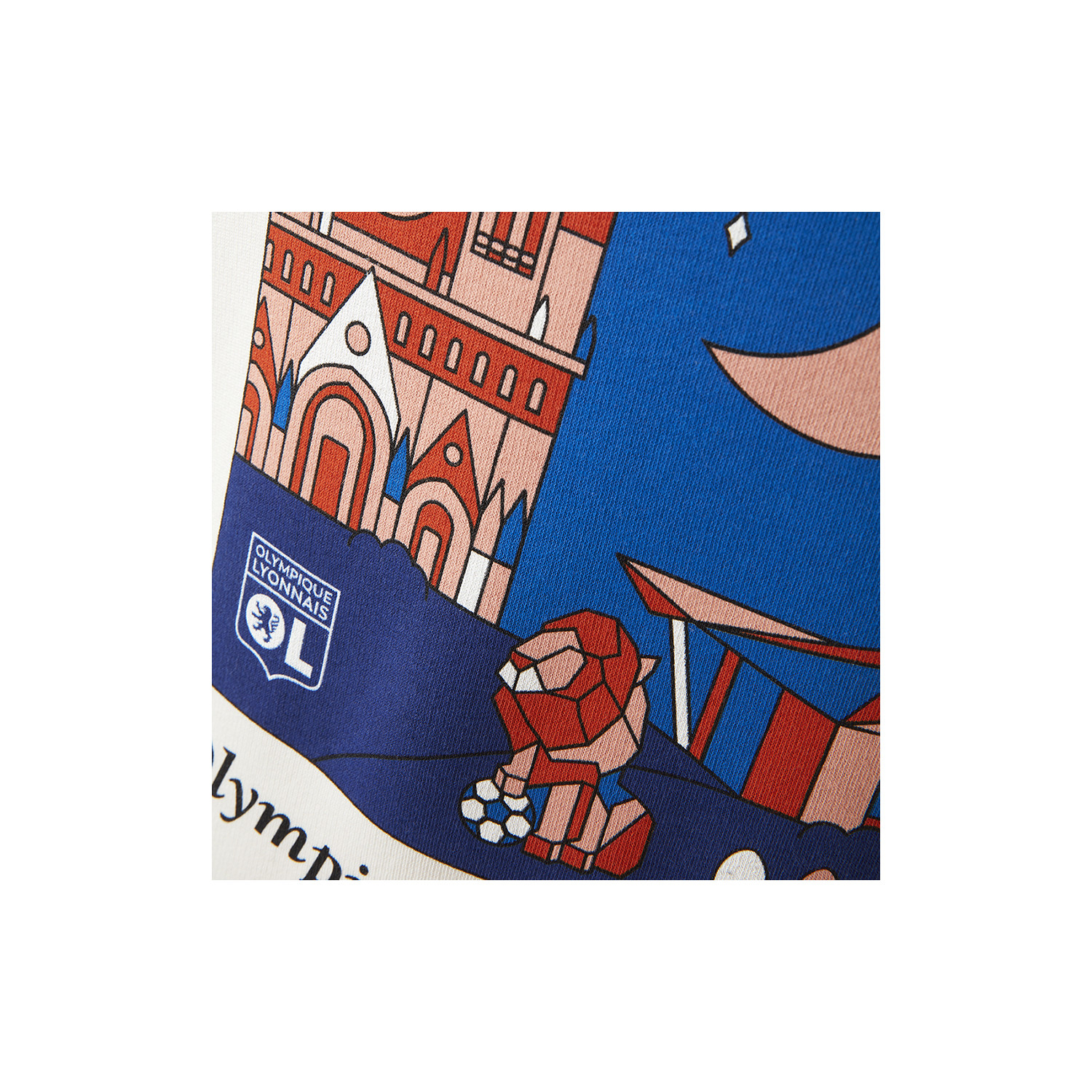 Sweat à capuche Beige -Colors of Lyon- Mixte - Olympique Lyonnais