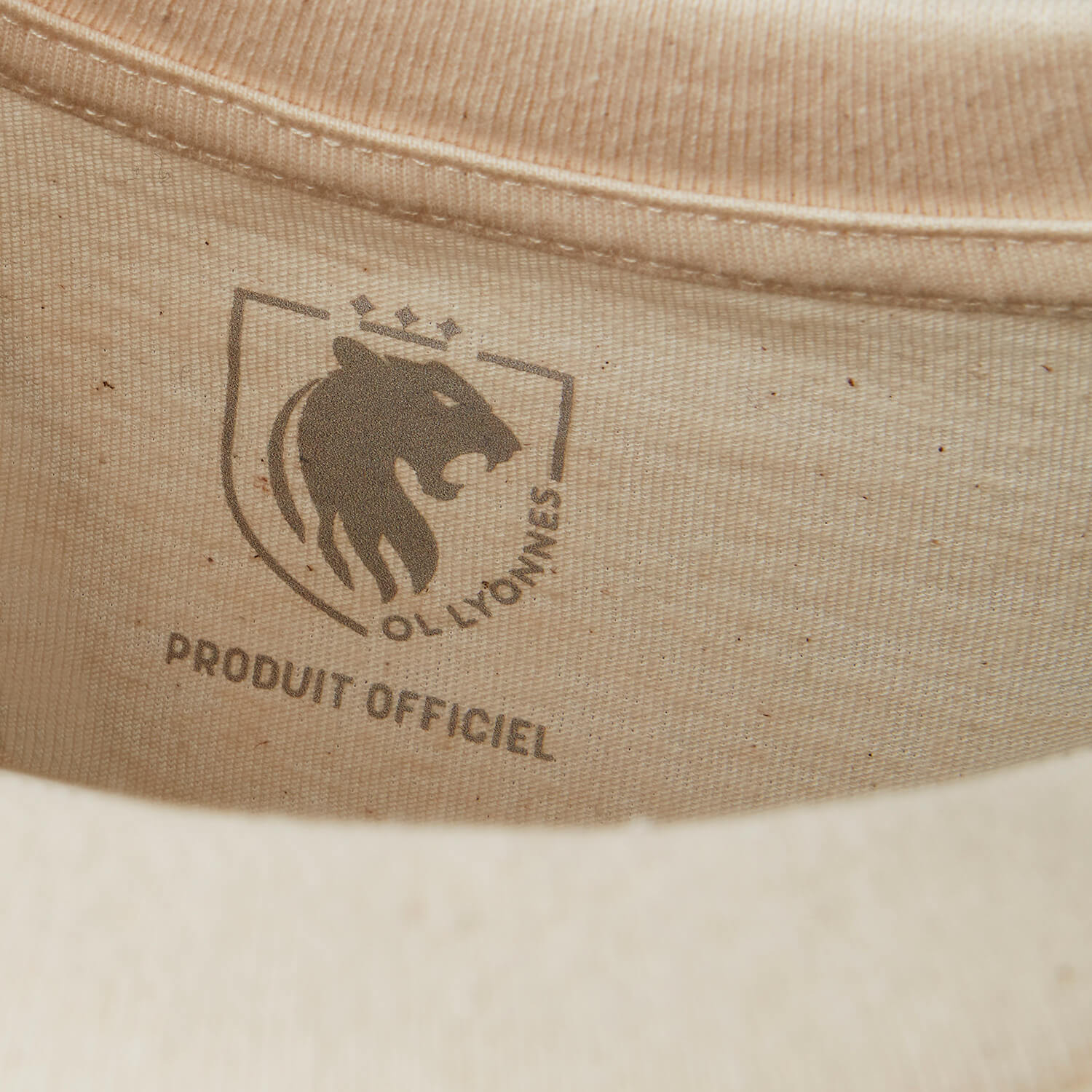 Beige OL Lyonnes Crest Unisex T-Shirt - Olympique Lyonnais