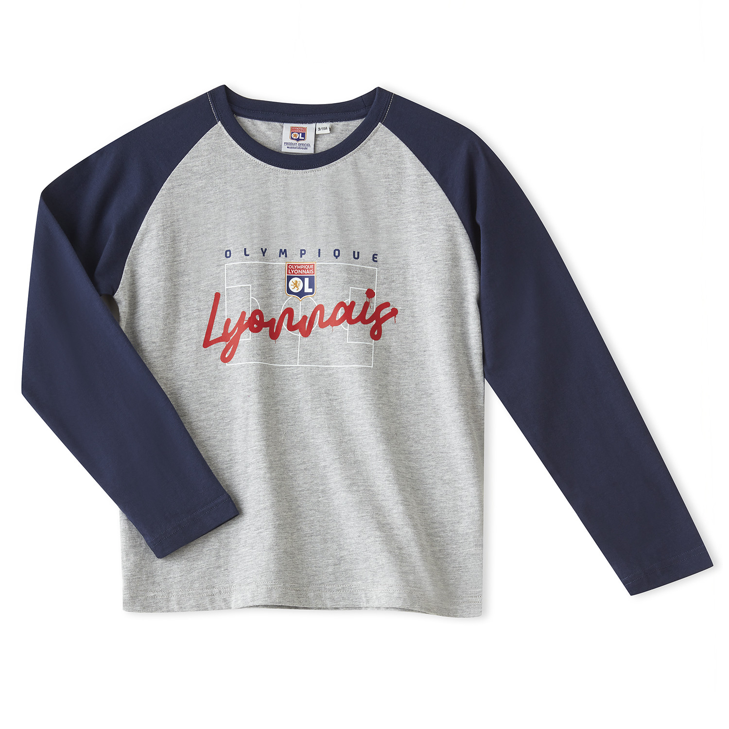 OL Junior Heather Grey Pajama Set - Olympique Lyonnais