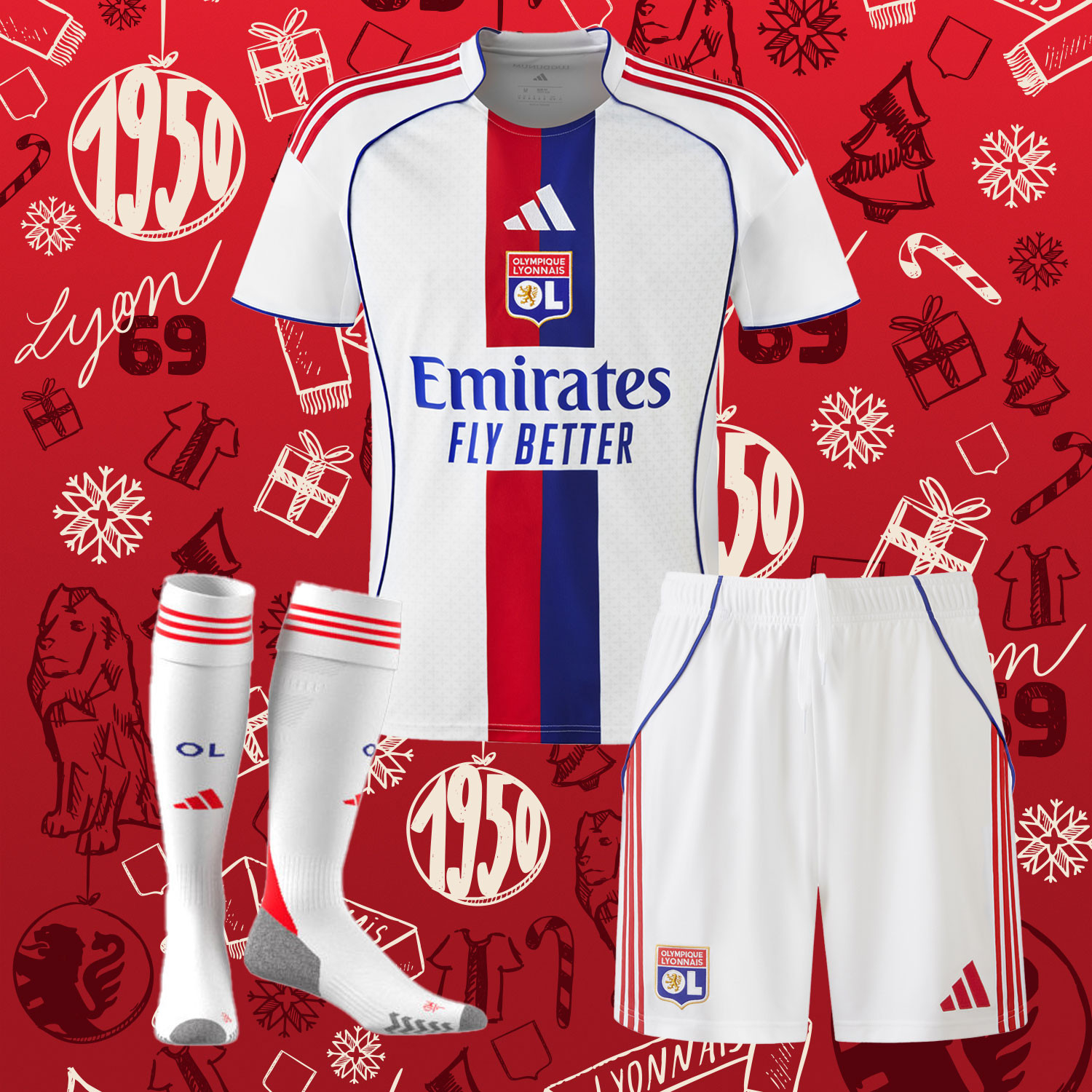 Emirates Men's Home kit 25-26 - Olympique Lyonnais